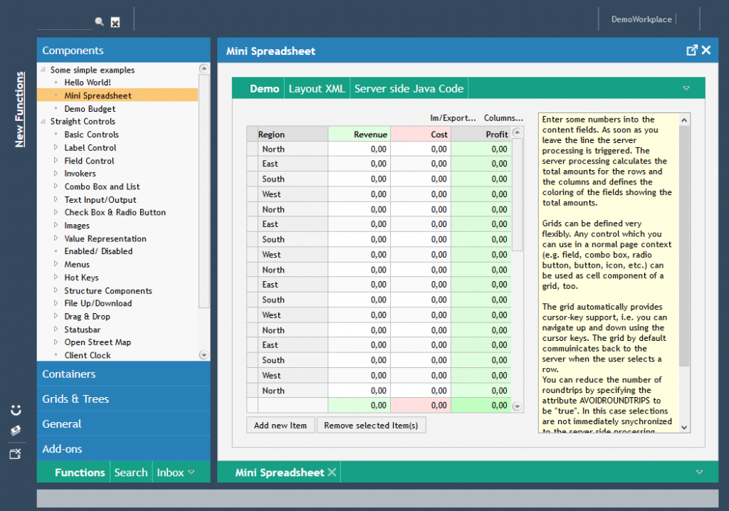 Demo Server - CaptainCasa Enterprise Client